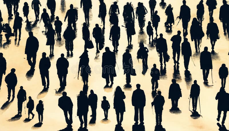 Abstract Background of a Crowd of People Stock Illustration ...