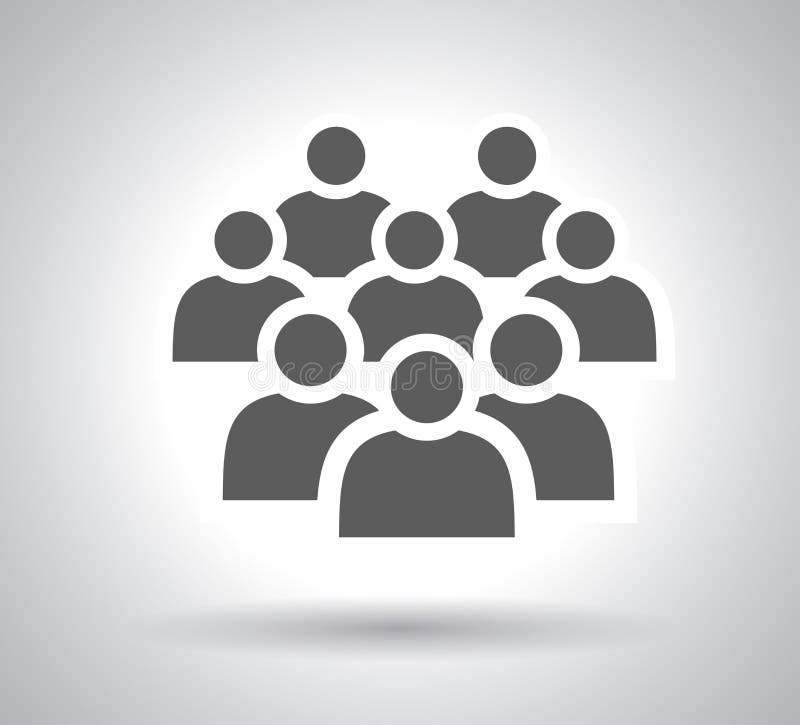 Illustration of Crowd People - Icon Silhouettes Vector. Stock Vector ...