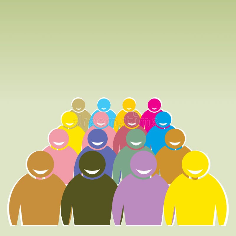 Illustration of Crowd of People - Icon Silhouettes Vector Stock Vector ...