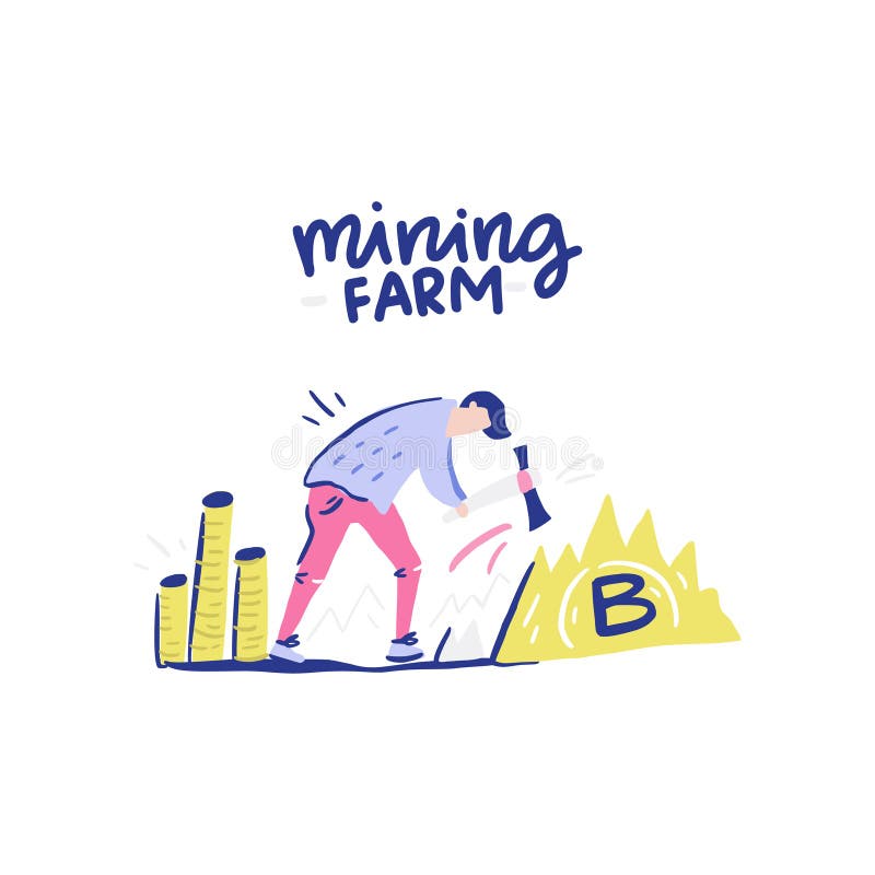 Mining Farm Vector stock illustration. Illustration of financial ...