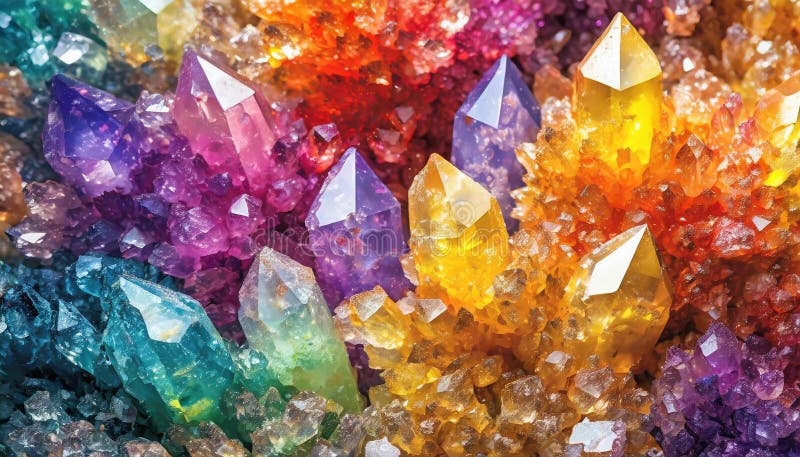 Multi-colored Crystals in an Abstract Pattern Stock Photo - Image of ...