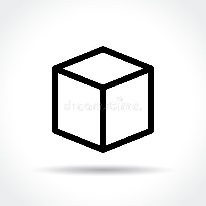 Cube Icon with Perspective - 3d Model of a Cube Stock Vector ...