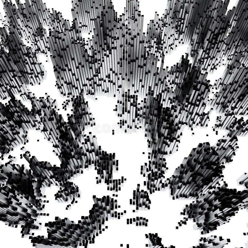 Illustration of Cubes Going Up and Down. Abstract Downtown 3D Render ...