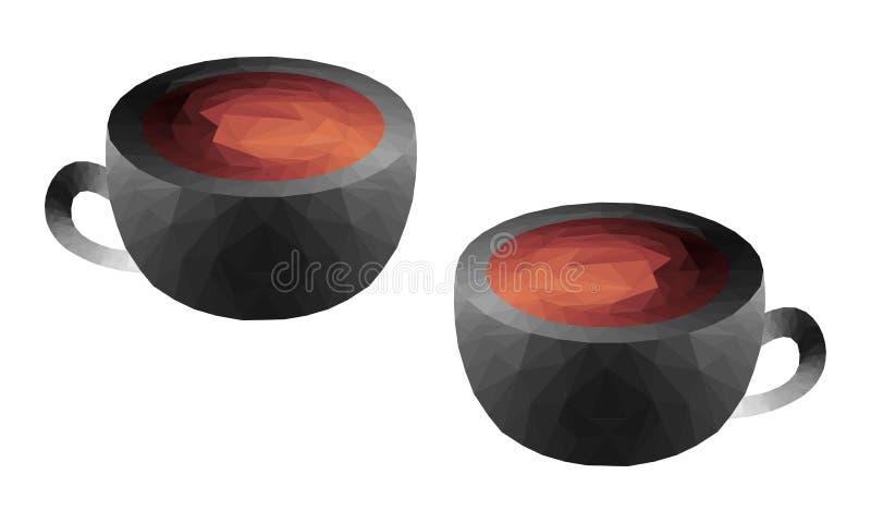 Illustration of a Cup of Coffee in Low Poly Style Stock Vector ...