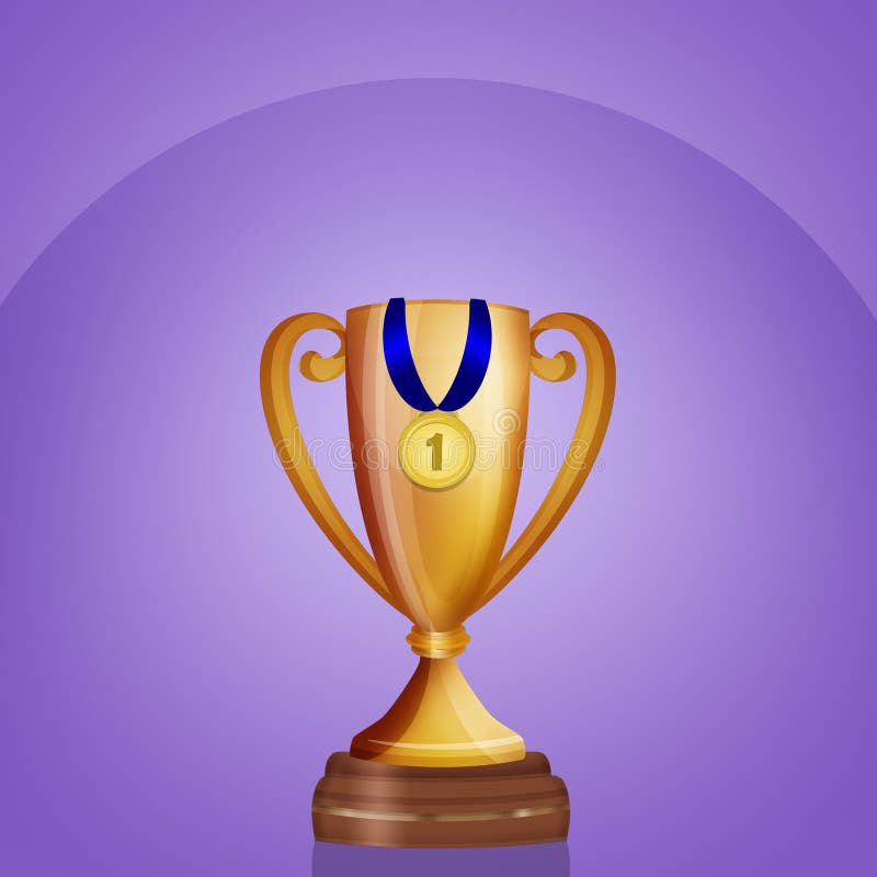 Cup and Medal for the Winner Stock Illustration - Illustration of race ...