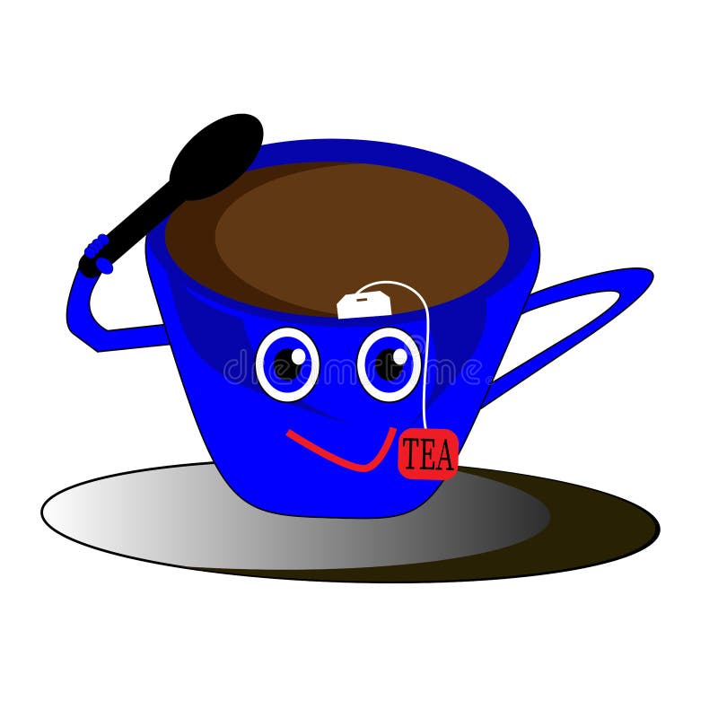 Illustration A Cup Of Tea With Cute Emoticons Is Ready To Be Enjoyed
