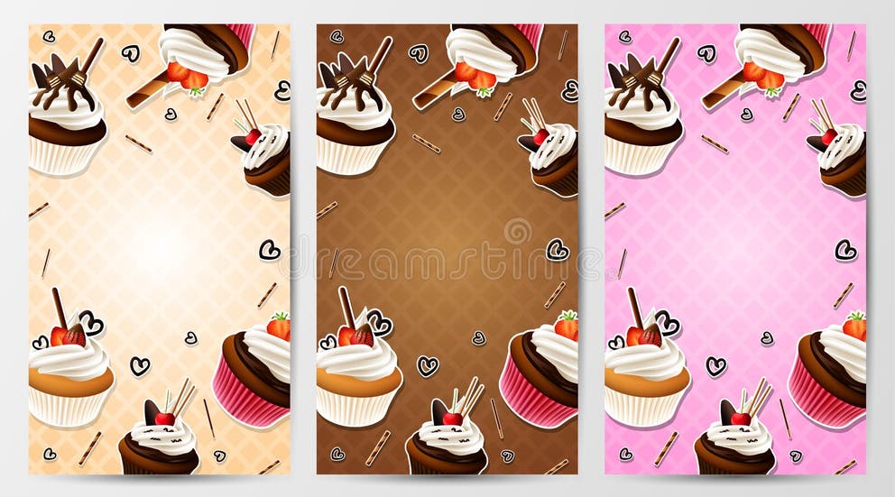Cupcake vertical banner stock vector. Illustration of bakery - 111532103