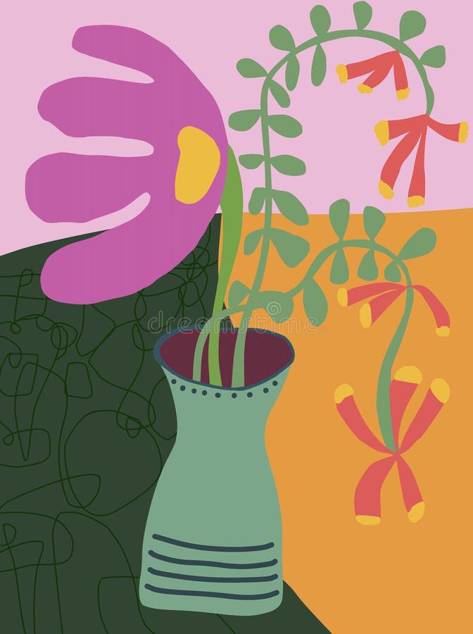 An Illustration of Curly Plants Flower Blooming Naturally Stock ...