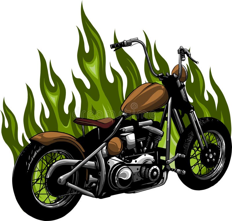 Illustration of Custom Motorcycle Chopper Vector Design Stock Vector ...