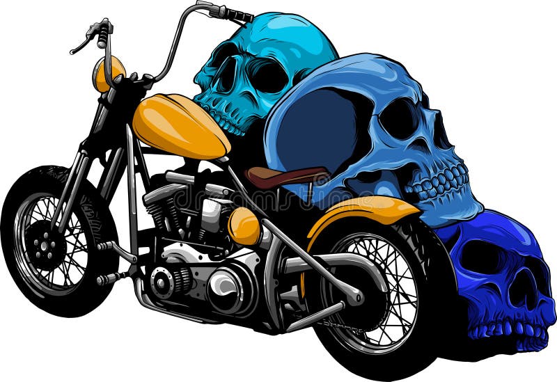 Illustration of Custom Motorcycle Chopper Vector Design Stock Vector ...