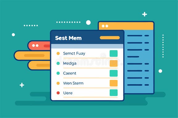 Illustration of a Customizable Dropdown Menu with 5 Options, Each with ...