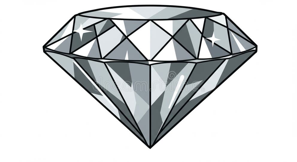 Illustration of a Cut Diamond Featuring a Symmetrical Shape with ...
