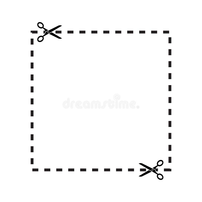 Illustration of a Cut Out Coupon Rectangle Shape with Scissors Vector ...