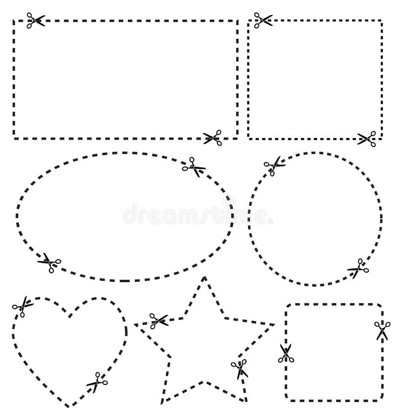 Illustration of a Cut Out Coupon Rectangle Shape with Scissors Vector ...