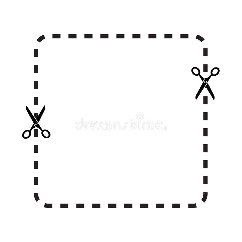 Illustration of a Cut Out Coupon Rectangle Shape with Scissors Vector ...