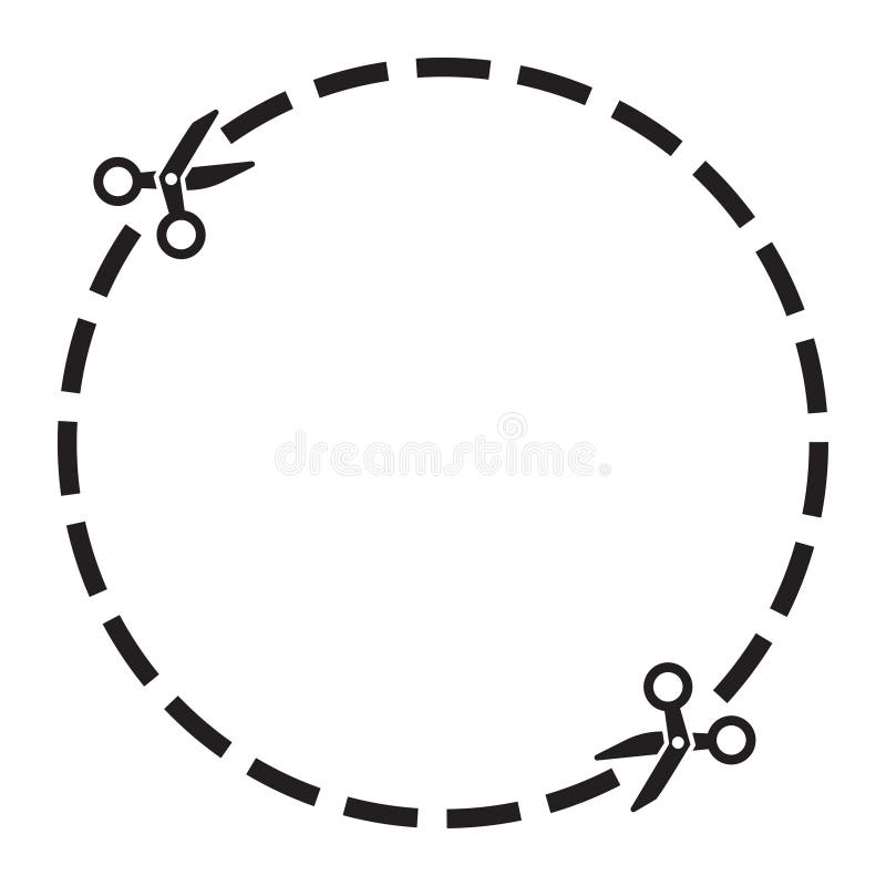 Illustration of a Cut Out Coupon Round Shape with Scissors Vector Stock ...