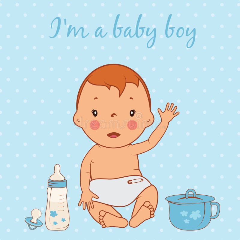 Illustration of Cute Baby Boy Stock Vector - Illustration of girl ...