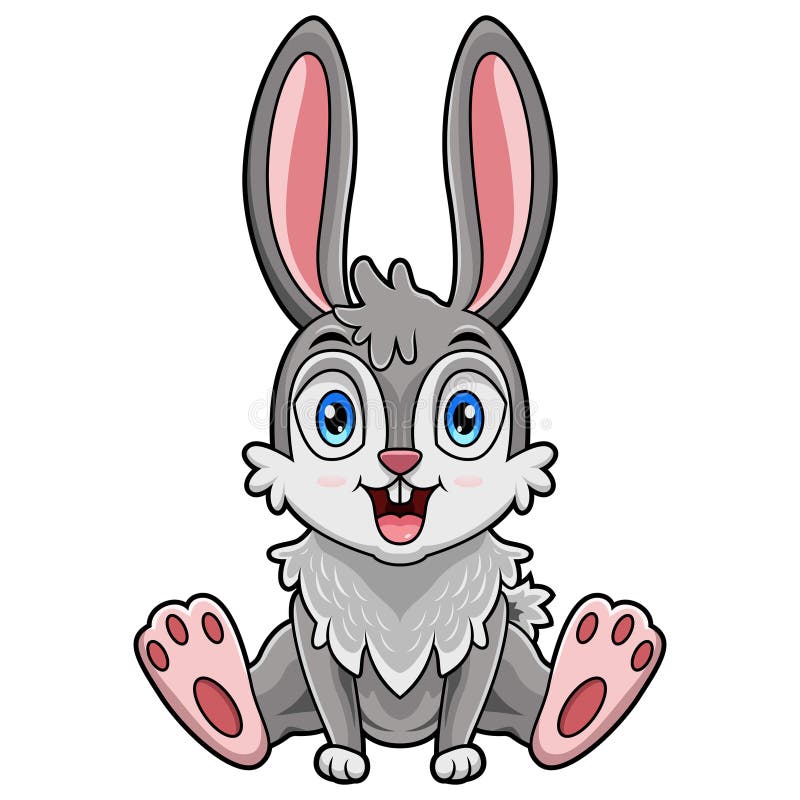 Cute Baby Rabbit Cartoon Sitting Stock Vector - Illustration of brand ...