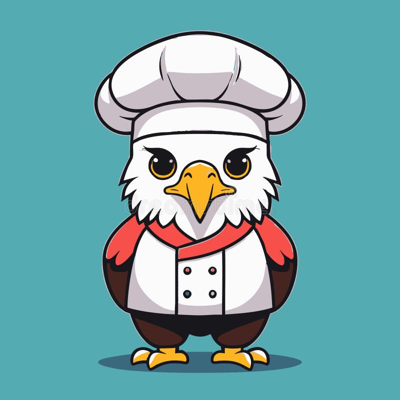 Illustration Cute Bald Eagle in a Chef Costume Stock Vector ...