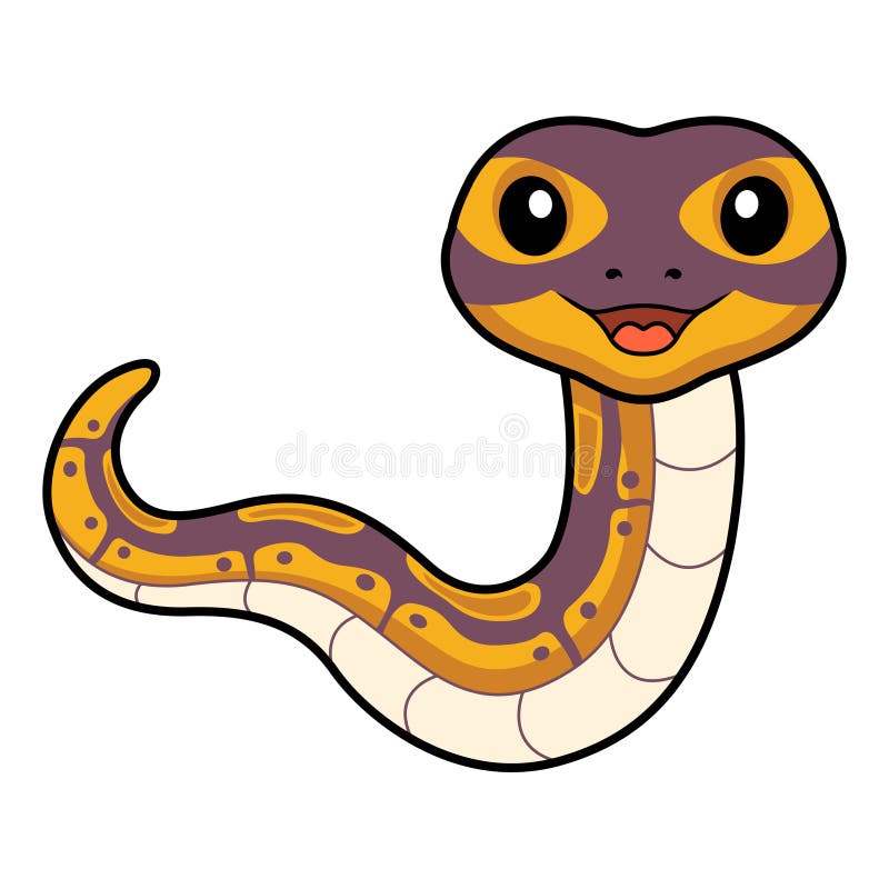 Cute Banana Ball Python Snake Cartoon Stock Vector - Illustration of ...