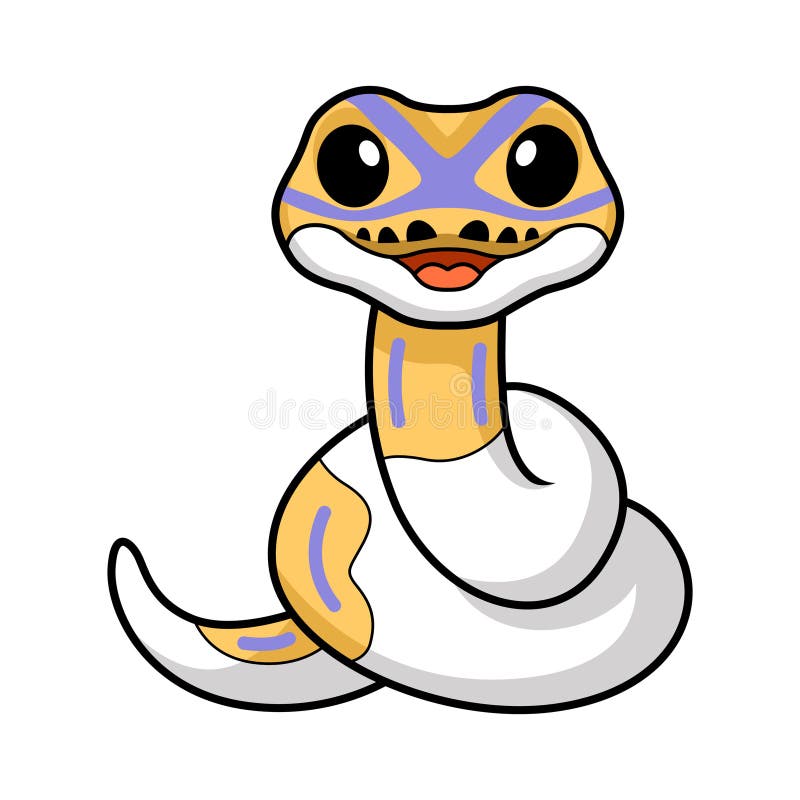 Cute Banana Pied Ball Python Cartoon Stock Vector - Illustration of ...