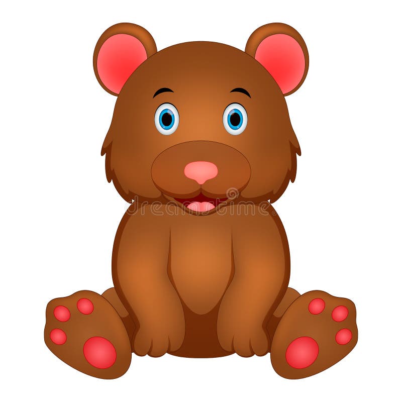 Cute bear illustration stock vector. Illustration of happiness - 128662159