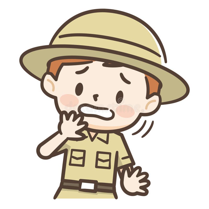 Scared Explorer stock vector. Illustration of zookeeper - 14517254