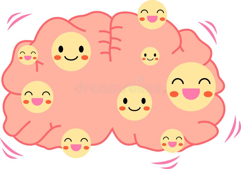 Illustration of a Cute Brain Stock Vector - Illustration of ...