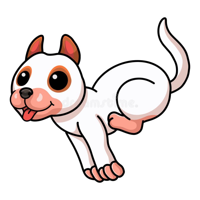 Cute Bully Kutta Cartoon Running Stock Vector - Illustration of doggie ...