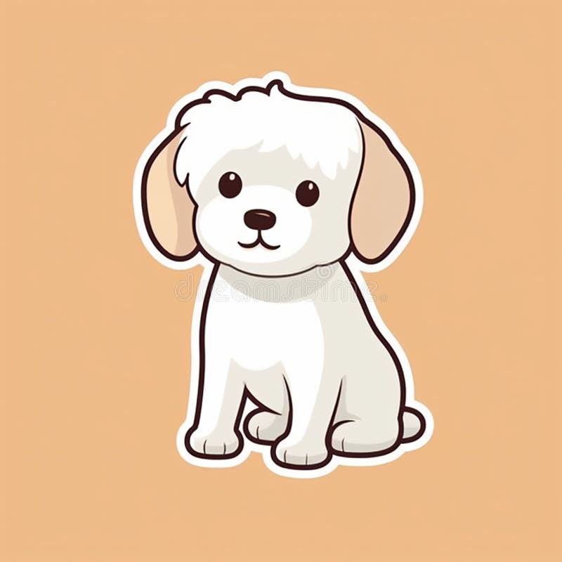 Illustration of a Cute Cartoon Dog Sticker Stock Illustration ...