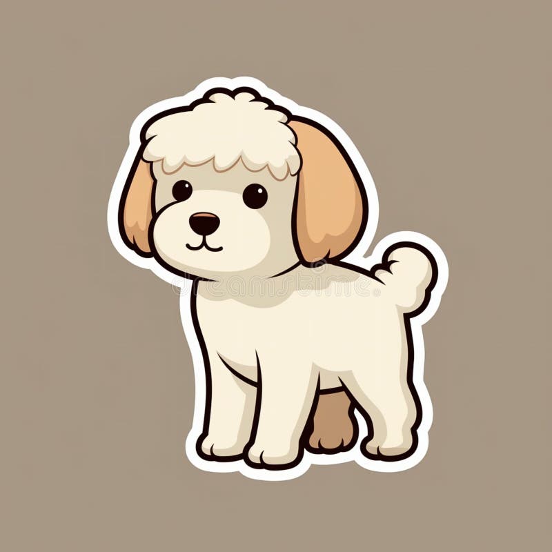 Illustration of a Cute Cartoon Dog Sticker Stock Illustration ...