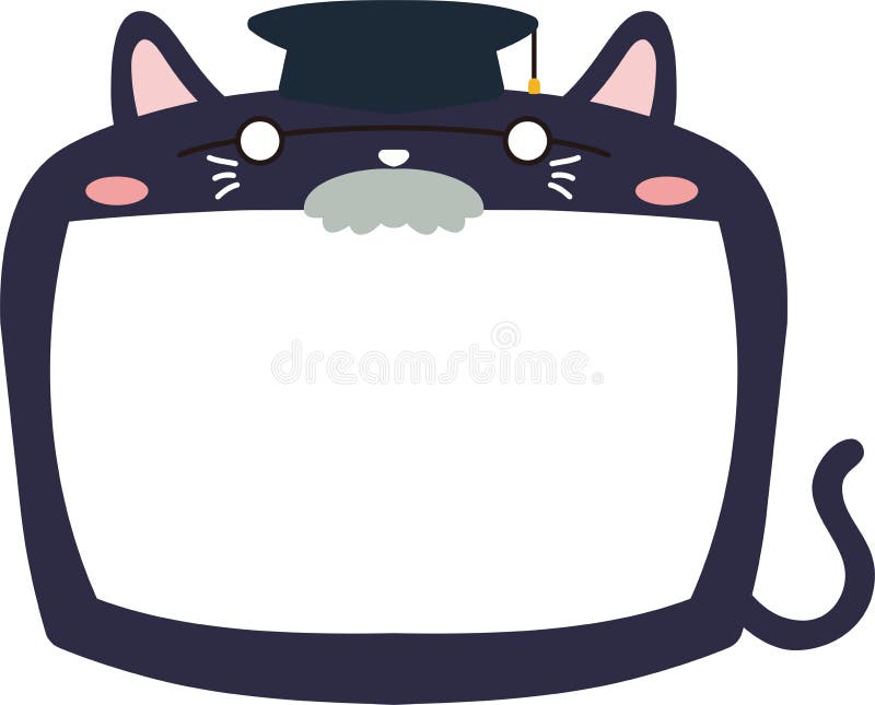 Cute Black Cat whiteboard stock vector. Illustration of vector - 193075014