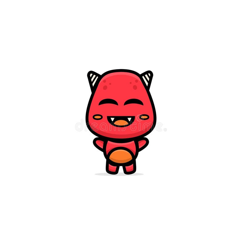 Illustration of Cute Character Red Monster Stock Vector - Illustration ...