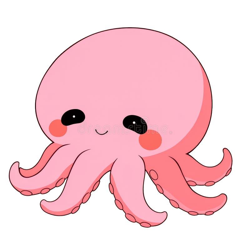Chibi Octopus Illustration stock photo. Illustration of cartoon - 296804730