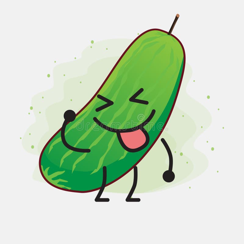 Cute Cucumber Fruit Character Vector Illustration Stock Vector Illustration Of Character