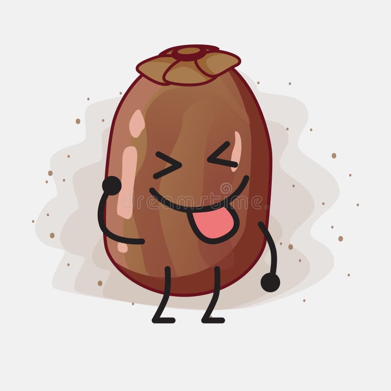 Cute Date Palm Fruit Vector Character Illustration Stock Vector ...