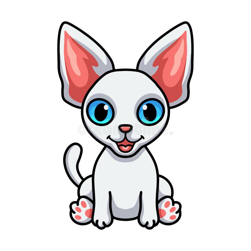 Cute Devon Rex Cat Cartoon Raising Hands Stock Vector - Illustration of ...
