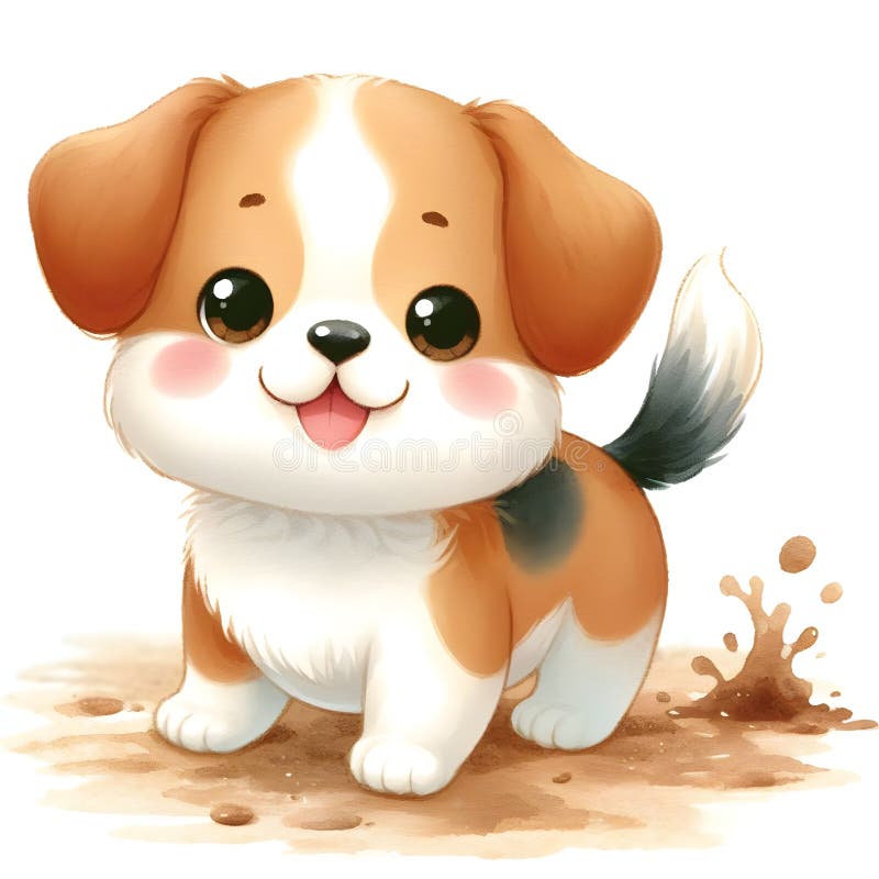 Cute dog playing stock illustration. Illustration of cartoon - 312236205