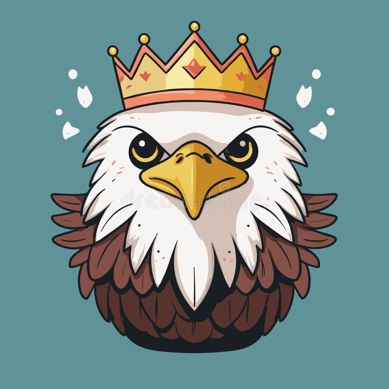 Cute Eagle with crown stock vector. Illustration of fairy - 358684405