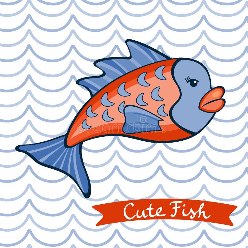 Illustration of Cute Fish Character Stock Vector - Illustration of fish ...