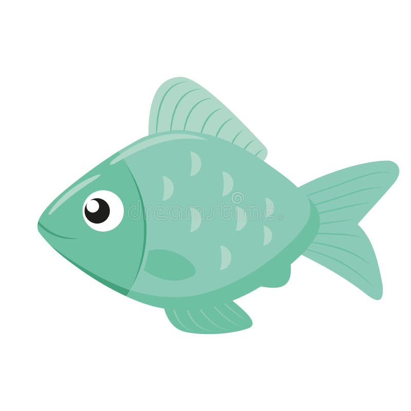 Illustration of a Cute Fish Flat Icon Stock Vector - Illustration of ...