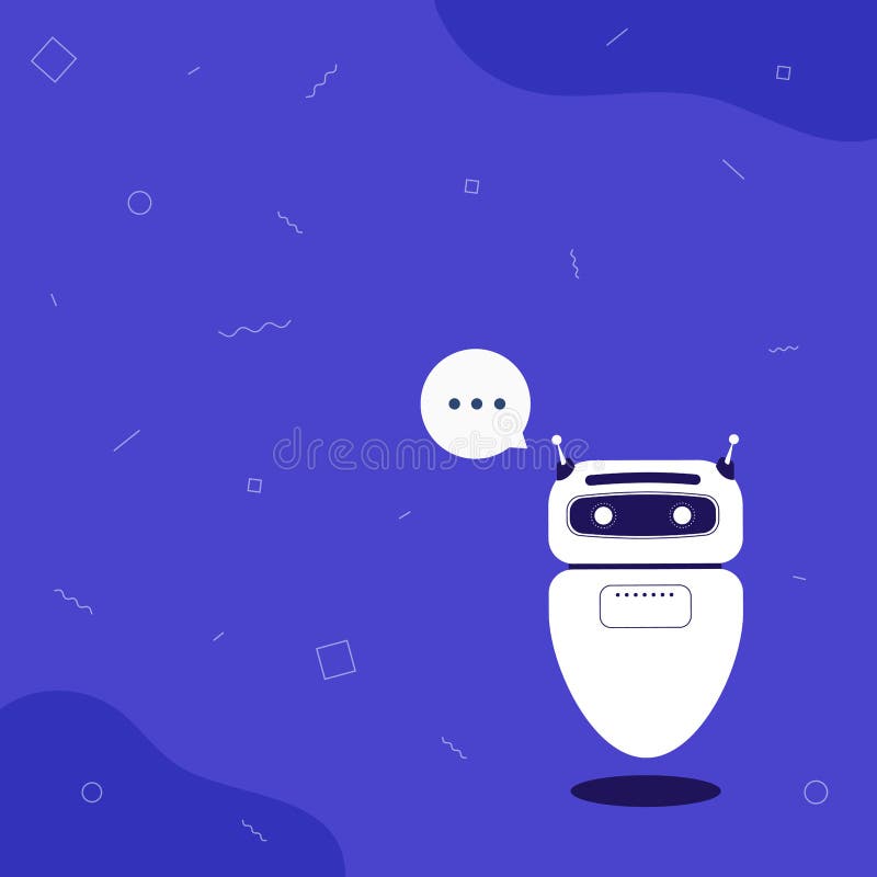 Illustration of Cute Floating Robot Telling Us New Wonderful ...