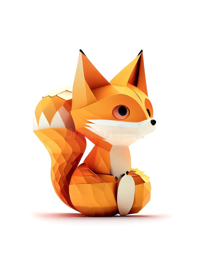 An Illustration of Cute Fox Cartoon on White Background AI-Generated ...