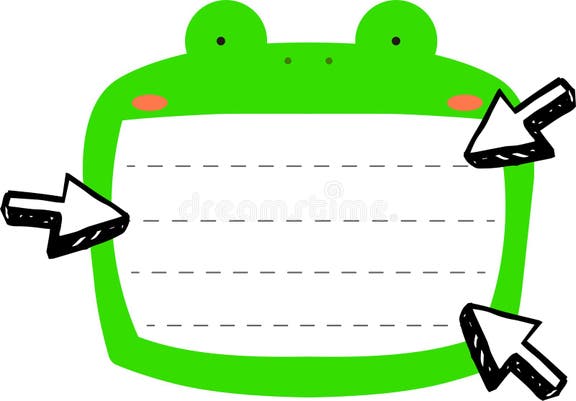 Cute frog noteboard stock vector. Illustration of text - 193075487