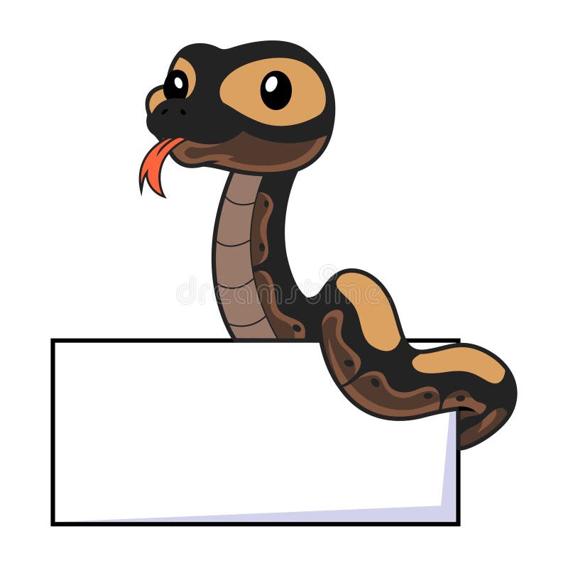 Cute Ghi Mojave Ball Python Cartoon with Blank Sign Stock Vector ...