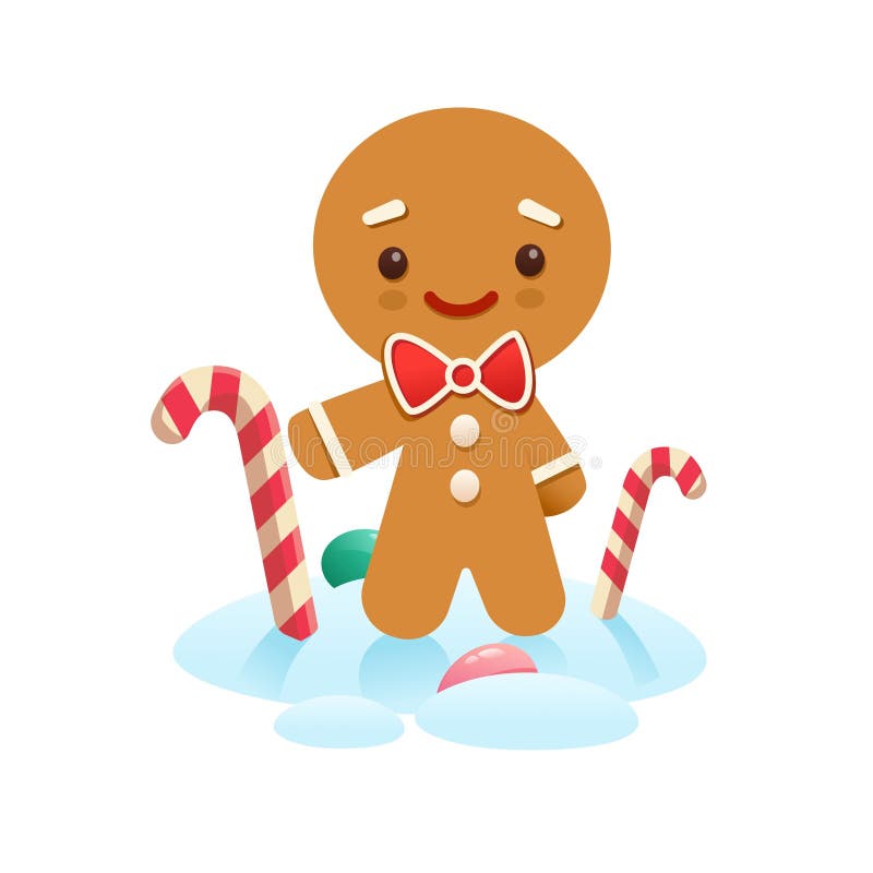 Illustration of a Cute Gingerbread Man Stock Vector - Illustration of ...