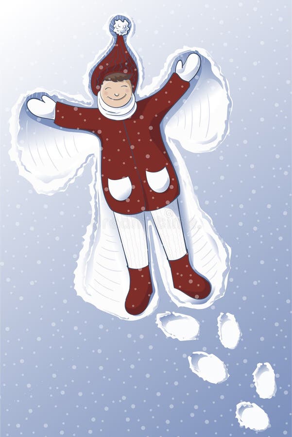 Cartoon Girl Snow Angel Stock Illustrations – 597 Cartoon Girl Snow ...