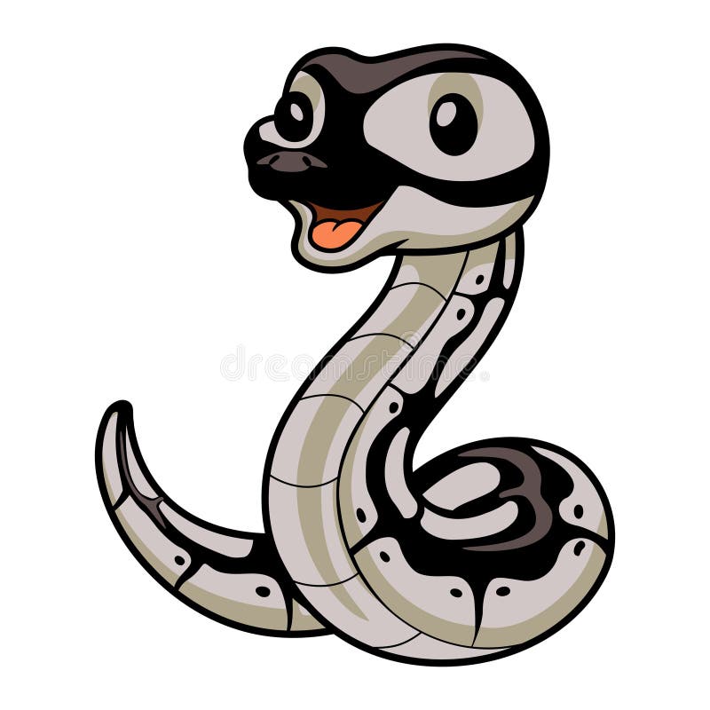 Cute Happy Python Snake Cartoon Stock Vector - Illustration of cute ...