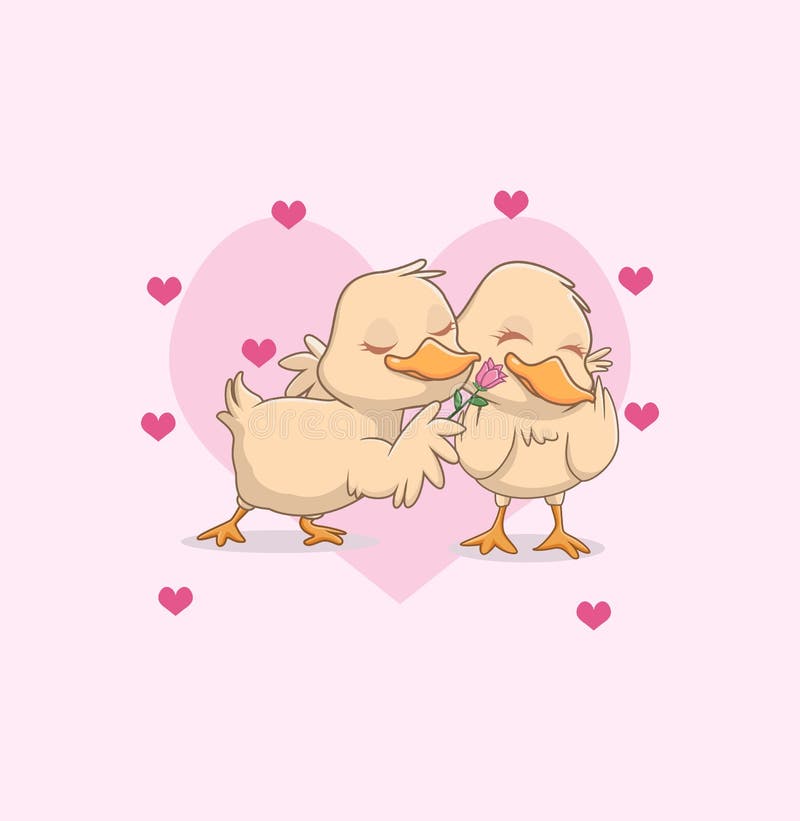 Duck in love stock illustration. Illustration of love, gans - 636571