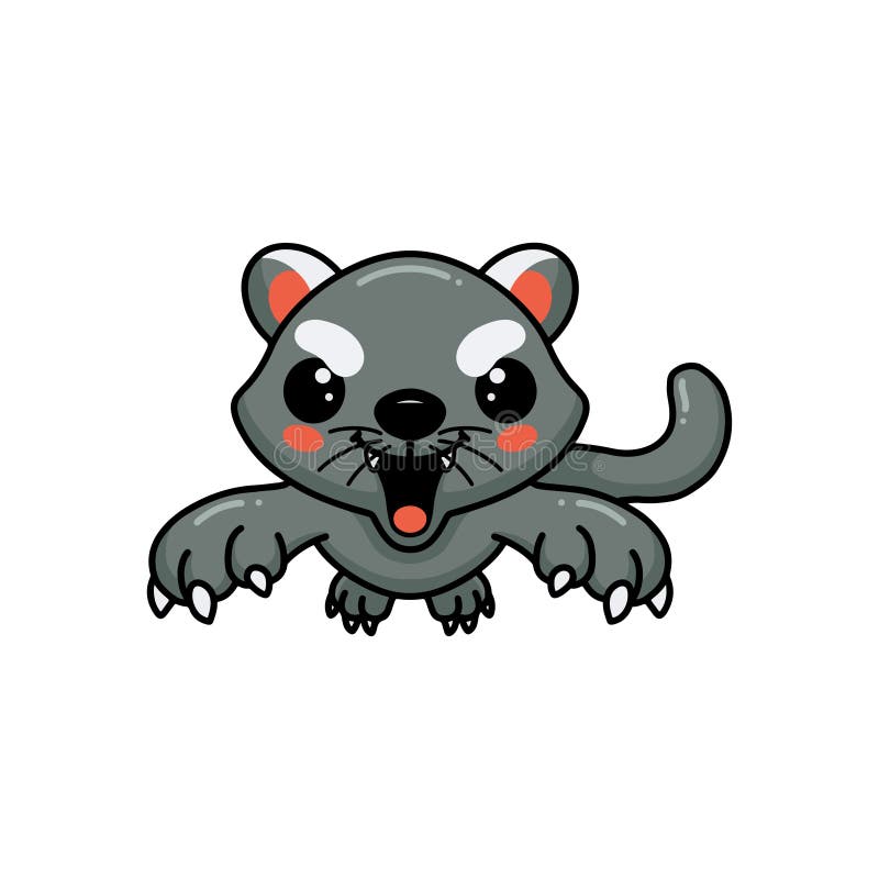 Cute Little Bearcat Cartoon Leaping Stock Vector - Illustration of ...